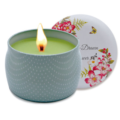 Hot European candle gift sets Custom retro patterns travel metal jar scented candle tin