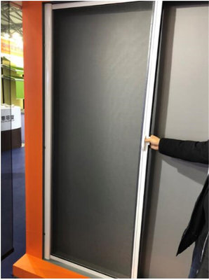 Fire Resistant Aluminum Roll Up Mosquito Screen Door Convenient Insect Protection