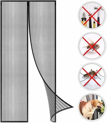 Anti Mosquito Magnetic Mesh Curtain / Magnetic Fly Screen Insect Protection