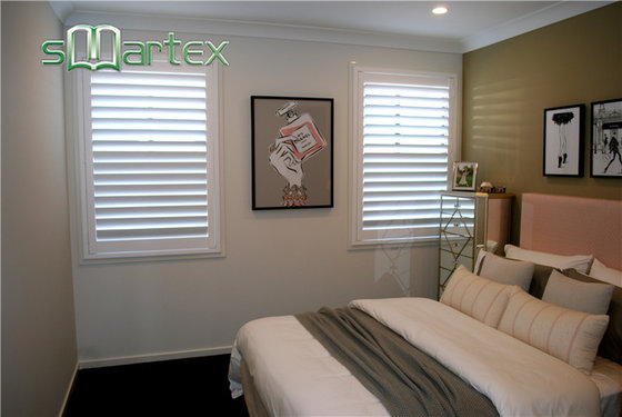 Customized Extruded PVC Plantation Shutters White Color Waterproof Faux Wood