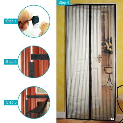 Folding Breathable Magnetic Screen Door Curtain For Immediate Opening