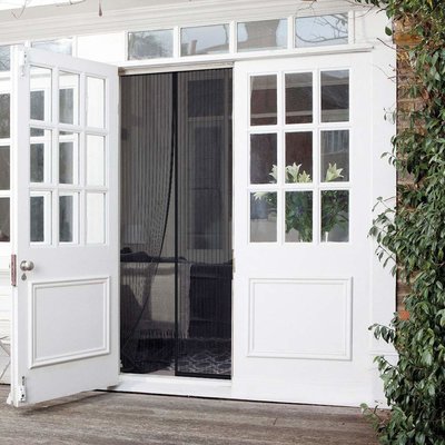 Wear Resistant Magnetic Screen Door Curtain With Polyester Fabric Screen