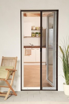 Waterproof Fireproof Aluminium Roller Insect Screen Door / Anti Mosquito Fly Screen Door