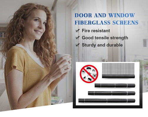 18*16 Fiberglass Window Screen , Removable Window Insect Screen Mosquito Nets