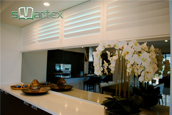 Customized Extruded PVC Plantation Shutters White Color Waterproof Faux Wood