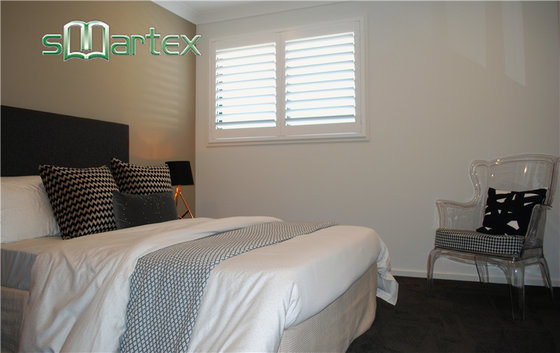 Customized Extruded PVC Plantation Shutters White Color Waterproof Faux Wood