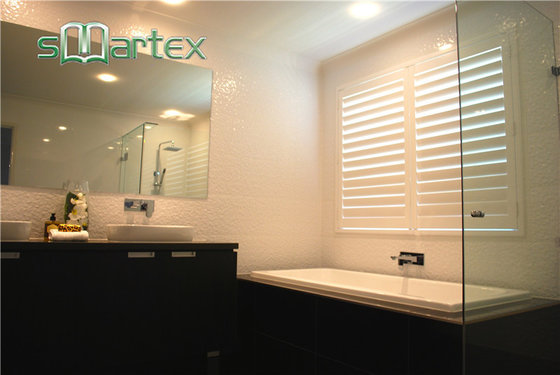 Customized Extruded PVC Plantation Shutters White Color Waterproof Faux Wood