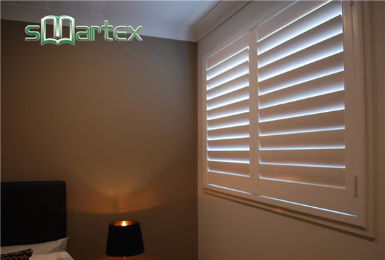 Customized Extruded PVC Plantation Shutters White Color Waterproof Faux Wood