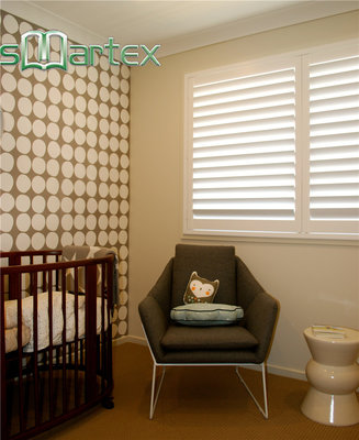 Customized Extruded PVC Plantation Shutters White Color Waterproof Faux Wood