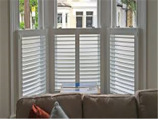 Bifolding Sliding Interior PVC Plantation Shutters For Bathroom Window Door