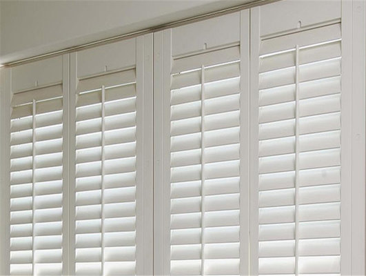Bifolding Sliding Interior PVC Plantation Shutters For Bathroom Window Door