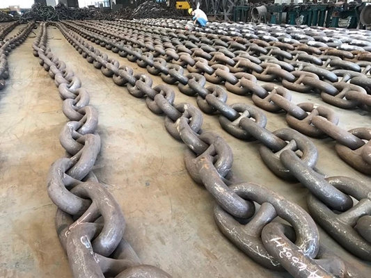 aohai anchor chain black painted stud link marine anchor chain with LR BV Nk certificate supplier
