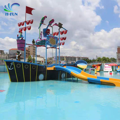 Water park toy pirate boat ship with slide pirate ship playground