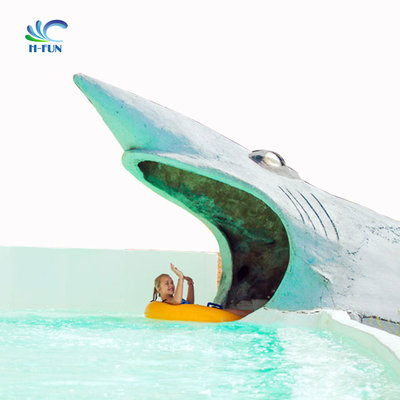 Custom design Inflatable Waterpark single tube Fiberglass Shark Water Slide Tubes