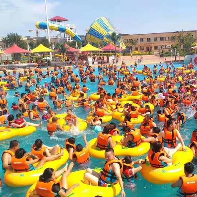 Customize swimming pool float waterpark double tubes for summer wave pool machine