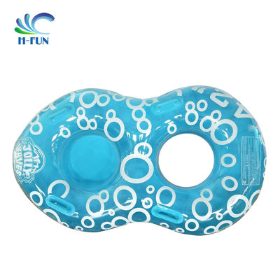 water park tubes swim ring promotional double water park tube clear blue slide boats tube raft