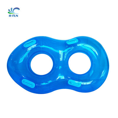 water park tubes swim ring promotional double water park tube clear blue slide boats tube raft