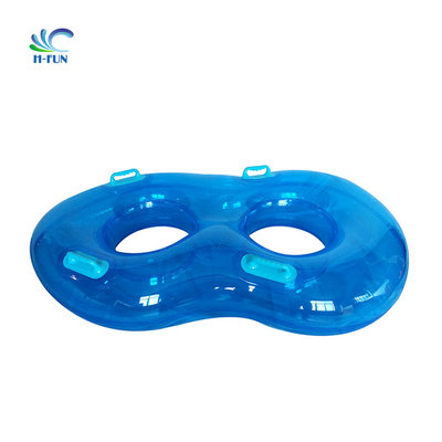 water park tubes swim ring promotional double water park tube clear blue slide boats tube raft