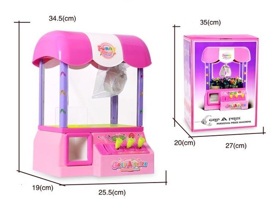 Grab-it Coin Operated Candy Grabber Toy Doll Prize Catcher Small Mini Cranes Claw Game Machine For Kids Children