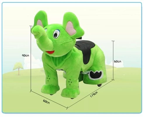 Medium Size Battery Coin Operated Plush Walking Toys Stuffed Electric Animal Cars Rides