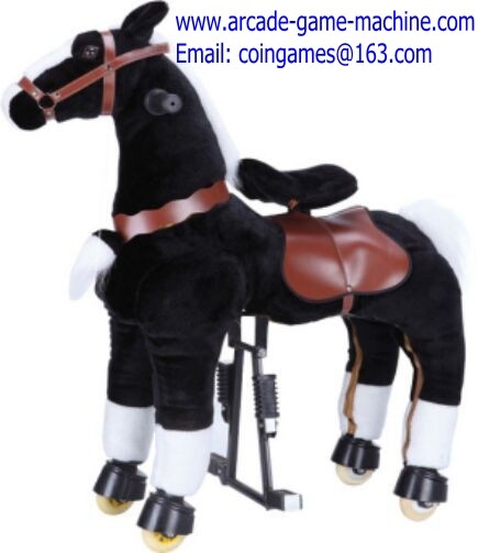 Black Horse Mechanical Animal Kiddie Rides Toy For Sale