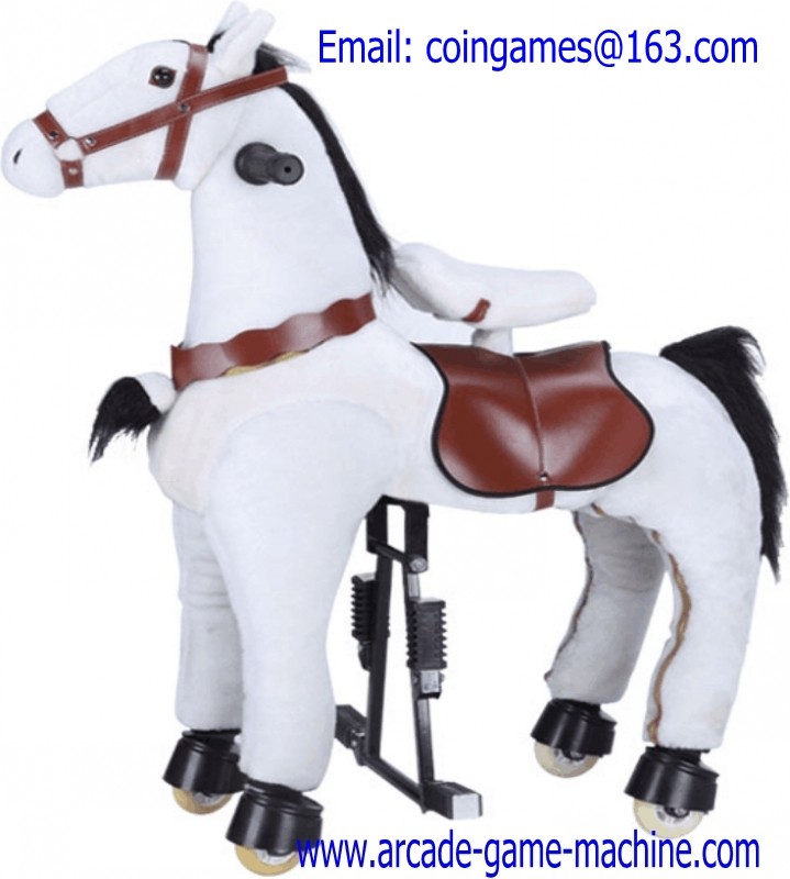 Amusement Park Mechanical Animal White Horse Children Ride Toy For Sale