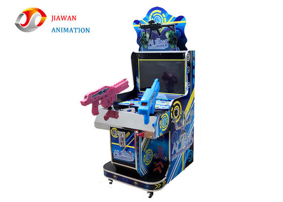 Wooden Double Gun Aliens Video Game Arcade Cabinet / Multi Game Arcade Machine