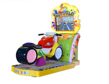 Kiddie Ride Simulator Motorcycle Arcade Machine Colorful And Cute Appearance
