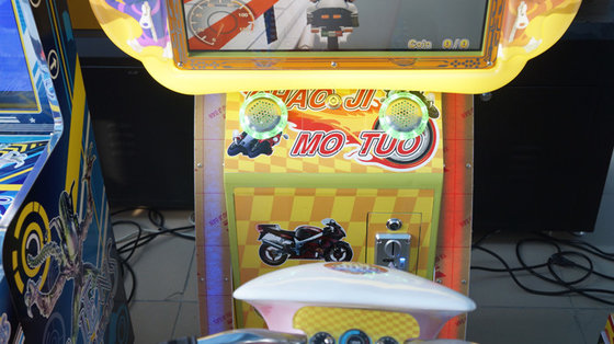 Kiddie Ride Simulator Motorcycle Arcade Machine Colorful And Cute Appearance