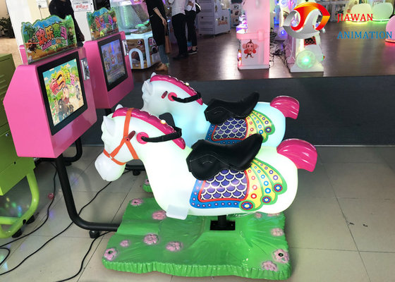 19 Inch Coin Operated Kiddie Rides Horse Racing Kiddie Ride 153 × 60 × 118 Cm Size