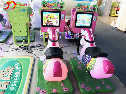 19 Inch Coin Operated Kiddie Rides Horse Racing Kiddie Ride 153 × 60 × 118 Cm Size