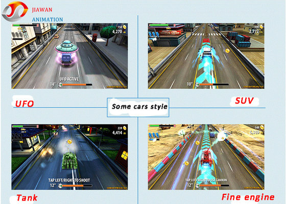 Children Racing Arcade Machine Rotational Moulding Material Stand Up Arcade Games
