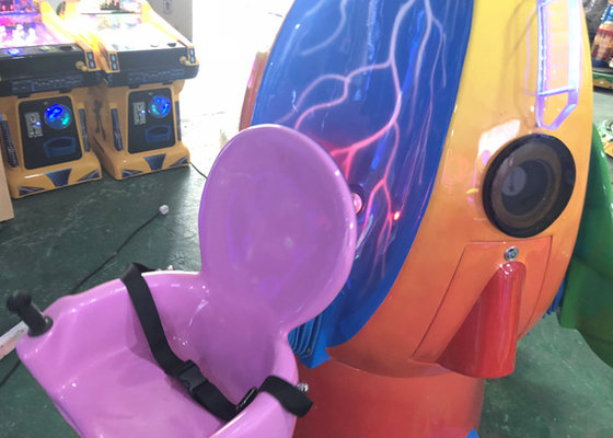 Happy Jumping Coin Operated Rides / Kiddy Ride Machine Fiberglass Three Seats