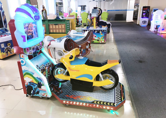 Stunt Motor Coin Operated Kiddie Rides Hardware Material 22 Inches LCD Display