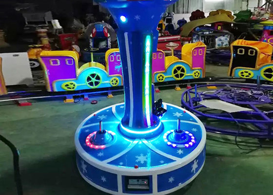Ice And Snow Carousel Coin Operated Horse Ride 400W Power With Three Seats
