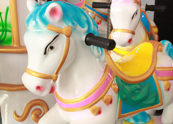 6 Seats Fiberglass Playground Small Kids Carousel Horse Kiddie Ride