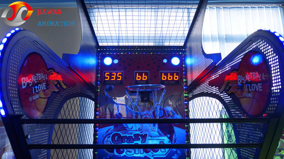 Coin Operated Basketball Arcade Machine LED Digital Display Stainless Steel Basket