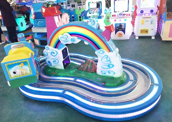 Rainbow Kids Coin Operated Game Machine Train With Track Fit Amusement Park Ride