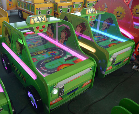 Green Color Amusement Park Equipment Bus Air Hockey Game For Shopping Mall