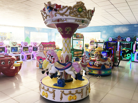 Merry Go Round Carousel Coin Operated Kiddie Rides For Holiday Resorts