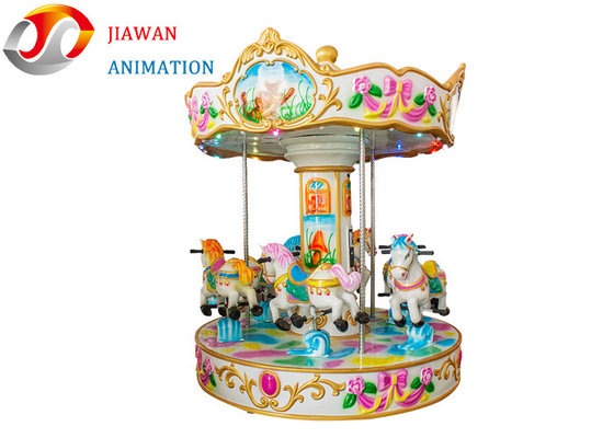 6 Seats Fiberglass Playground Small Kids Carousel Horse Kiddie Ride