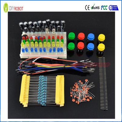 DIY Starter Kit for Arduino Courses 02 Electronics Fans Partst with Breadboard Jumper Wires electrolytic capacitor