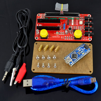 DIY Electronics Scratch Learning Starter Kit for Arduino with Nano V3.0 Acrylic Board Alligator Clip Line