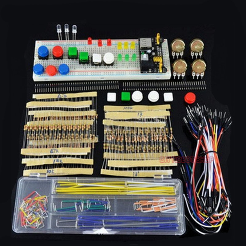 DIY Starter Kit for Arduino 03 Electronics Fans Learning Parts Component Package with Breadboard Jumper Wires