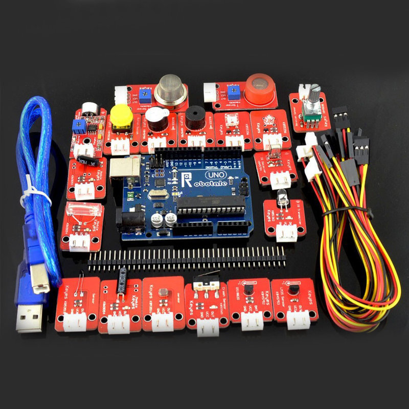 UNO R3 Starter Kit for Arduino Sound IR Vibration LED Light Sensors Electronic building blocks Learning parts