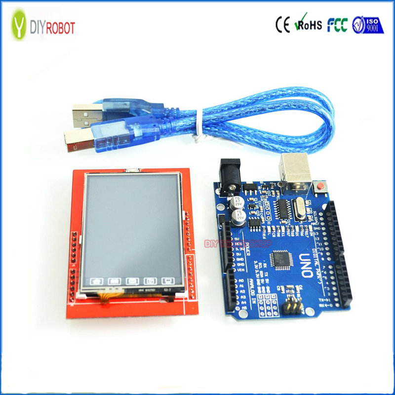 UNO R3 MEGA328P Board for Arduino with 2.4 Inch TFT Touch LCD Screen Module