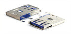 Usb Connector USB-AF90° Single layer without rear lid red