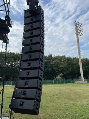 ARE Audio Line Array Outdoor System Monitor System with Eight Dual 12" Full Range and Four 24" Bandpass Subwoofers