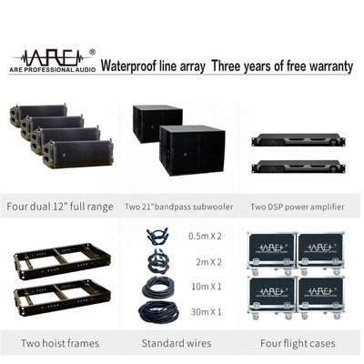 ARE Audio Dual 12" Outdoor Line Array Set Line Array System Monitor Speaker for Medium Events