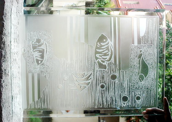 Sturdy Acid Etched Glass Panels 240 * 4500 Cm Size Not Fragile OEM Service